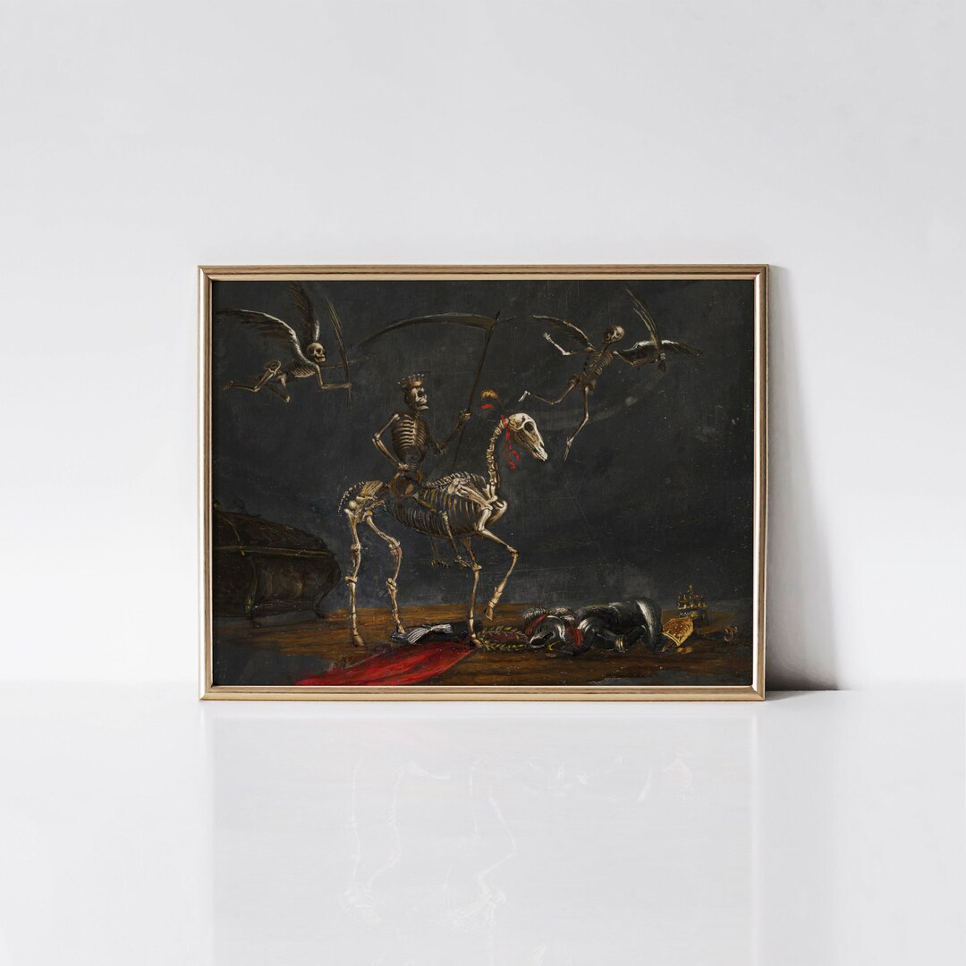 Mors Thriumphans, Medieval Occult Oil Painting Print, Gothic Home Décor ...