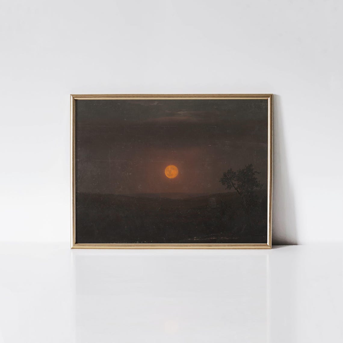 Moonlight, Celestial Décor, Vintage Moon Painting Print, Bedroom Wall ...
