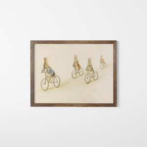 Peter Rabbit, Benjamin Bunny and Friends on Bicycles, Vintage Bunny ...
