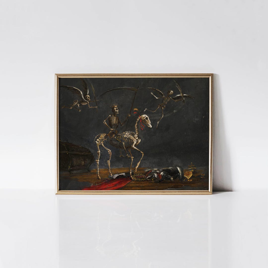 Mors Thriumphans, Medieval Occult Oil Painting Print, Gothic Home Décor ...