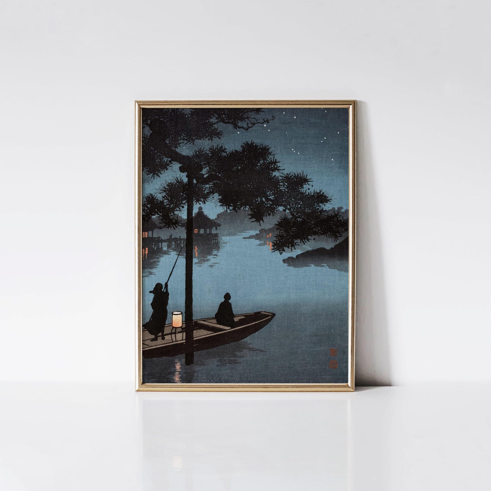 Stars Over Biwa Lake 1930 by Koho Shoda Print, Japanese Wall Art ...
