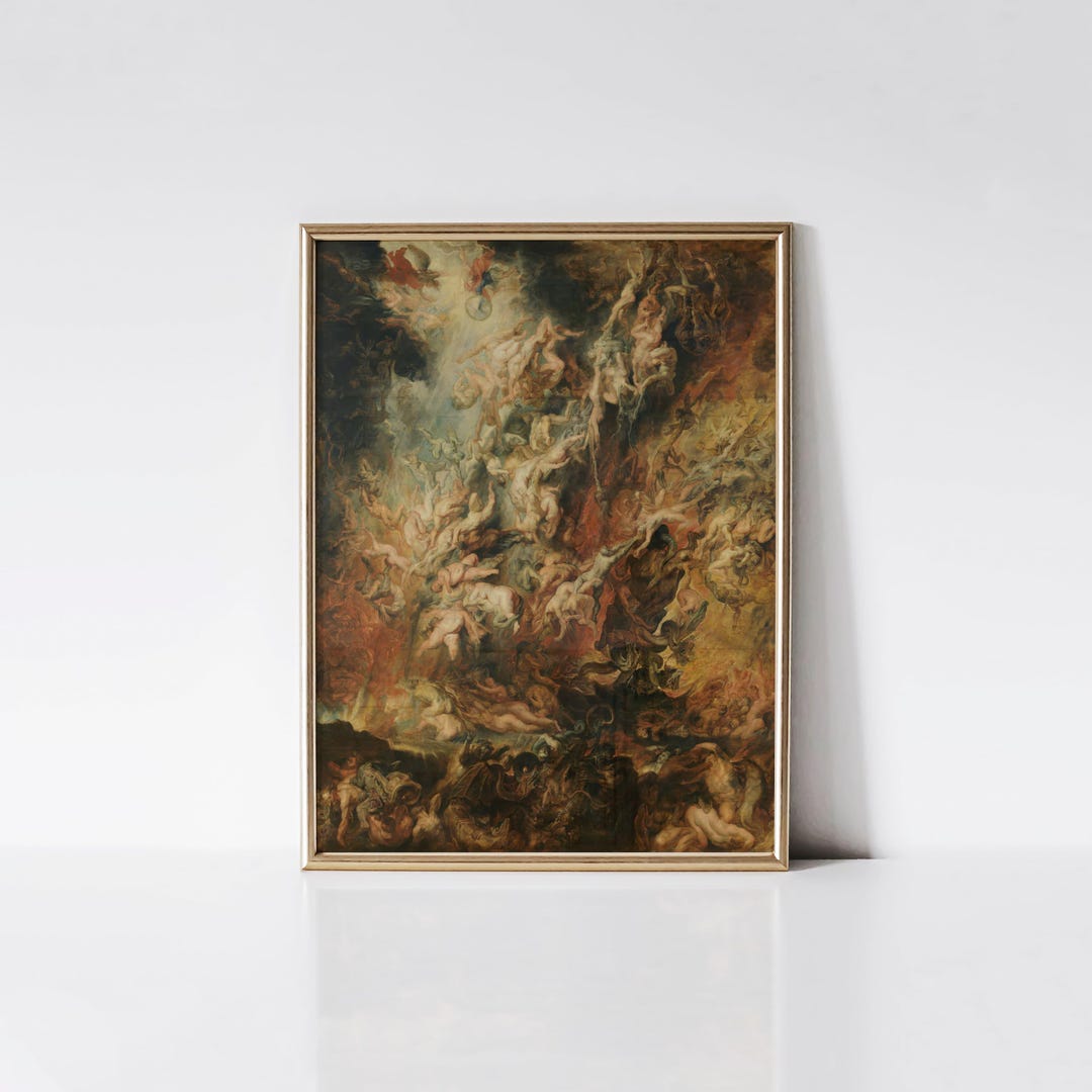 Fall of the Damned 1620 by Peter Paul Rubens, Antique Fallen Angels ...