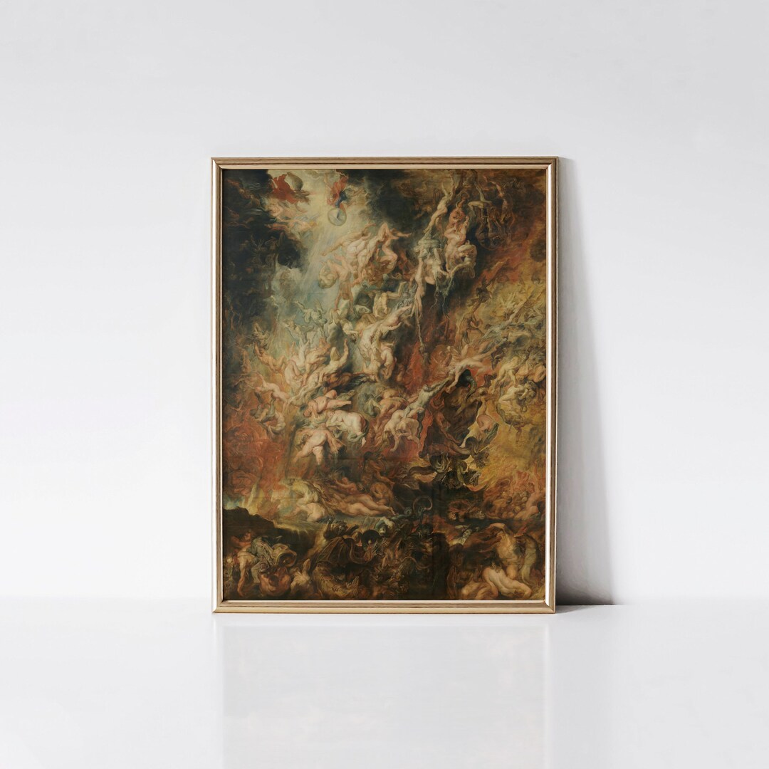 Fall of the Damned 1620 by Peter Paul Rubens, Antique Fallen Angels ...
