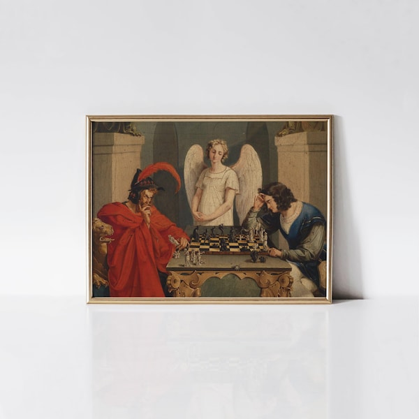 Devils Checkmate Painting - Etsy