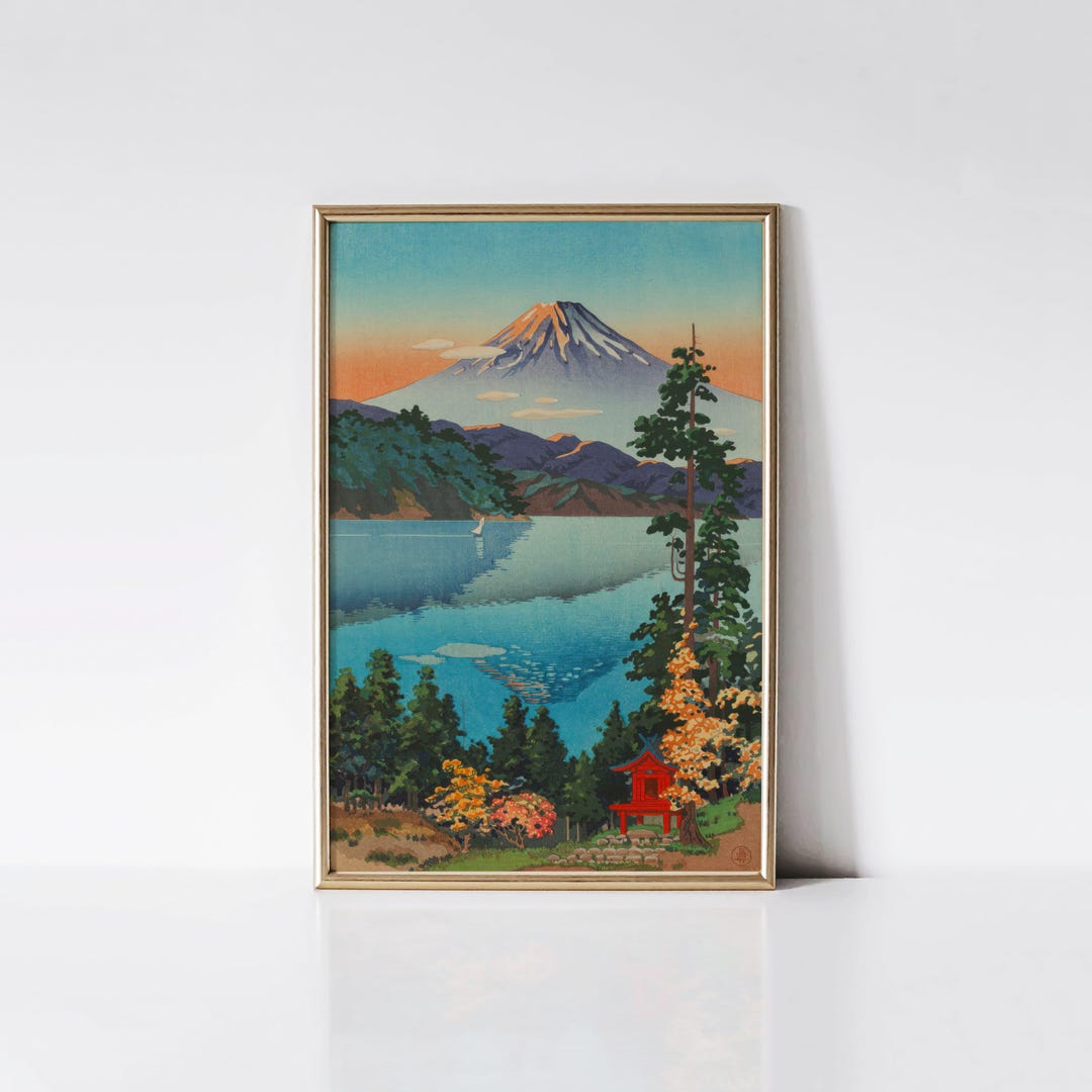 Lake Ashi in the Hakone Hills in Early Autumn, Tsuchiya Koitsu Print ...