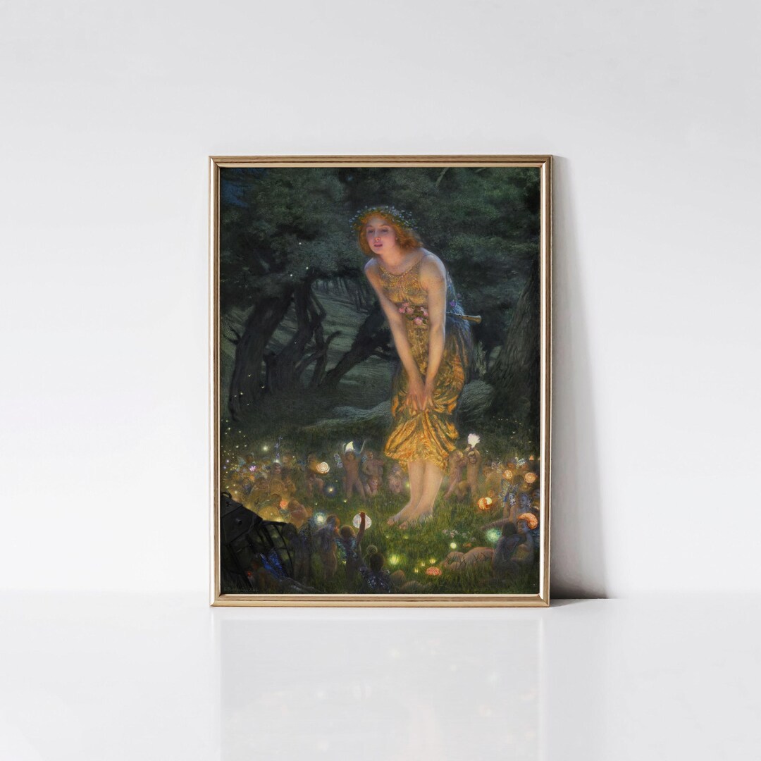 Midsummer Eve, Midsommar Art, Scandinavian Folk Art Print, Magical ...