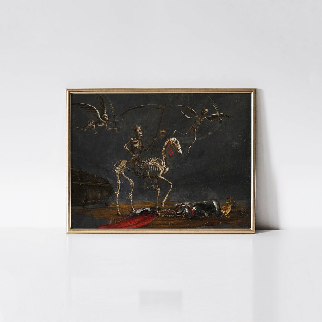 Mors Thriumphans, Medieval Occult Oil Painting Print, Gothic Home Décor ...