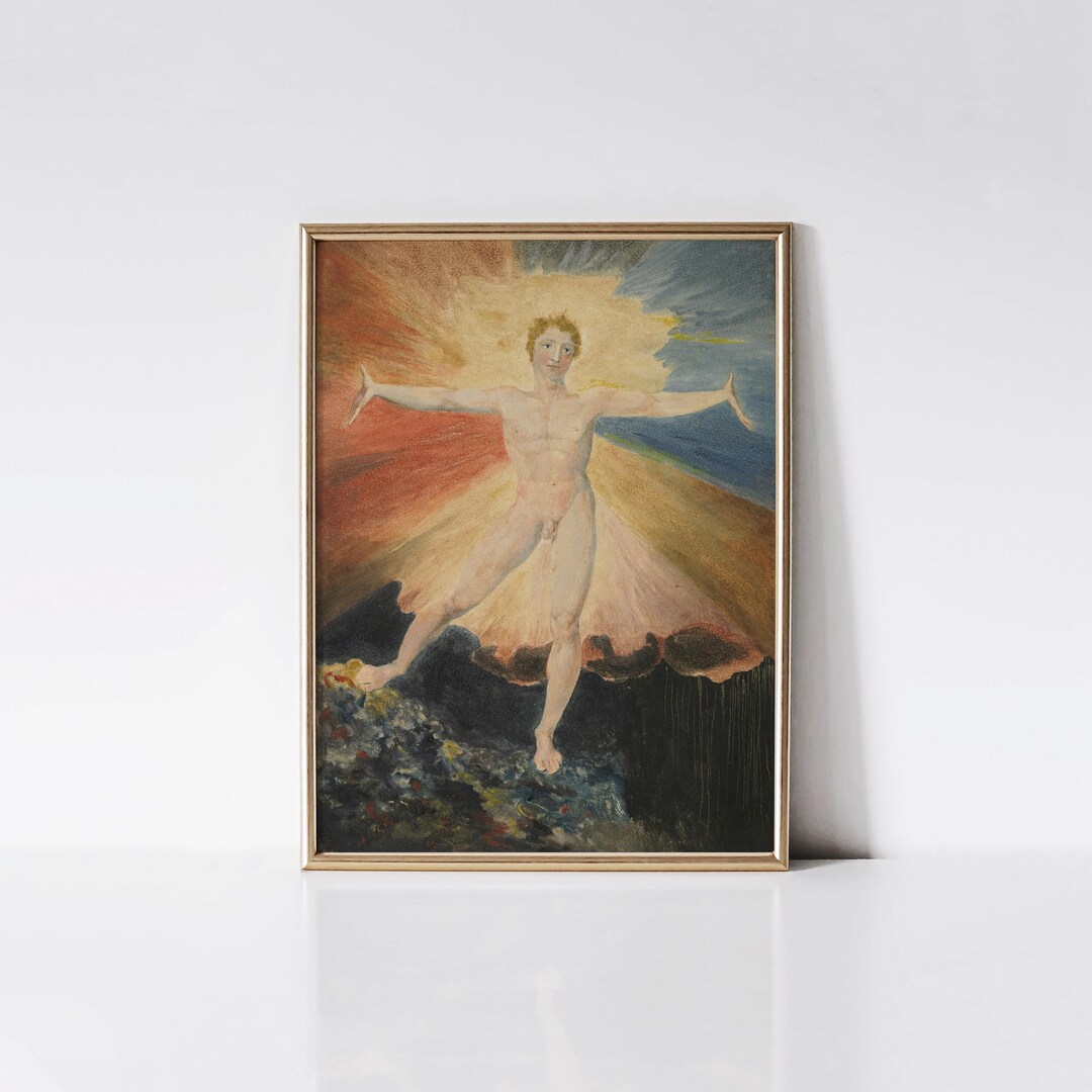 Albion Rose, William Blake Print, Floral Symbolism Watercolor Painting ...