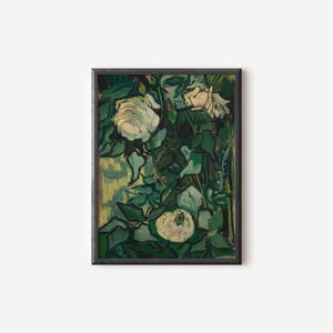 Roses, Vincent Van Gogh Print, Still Life Painting, White Roses Wall ...