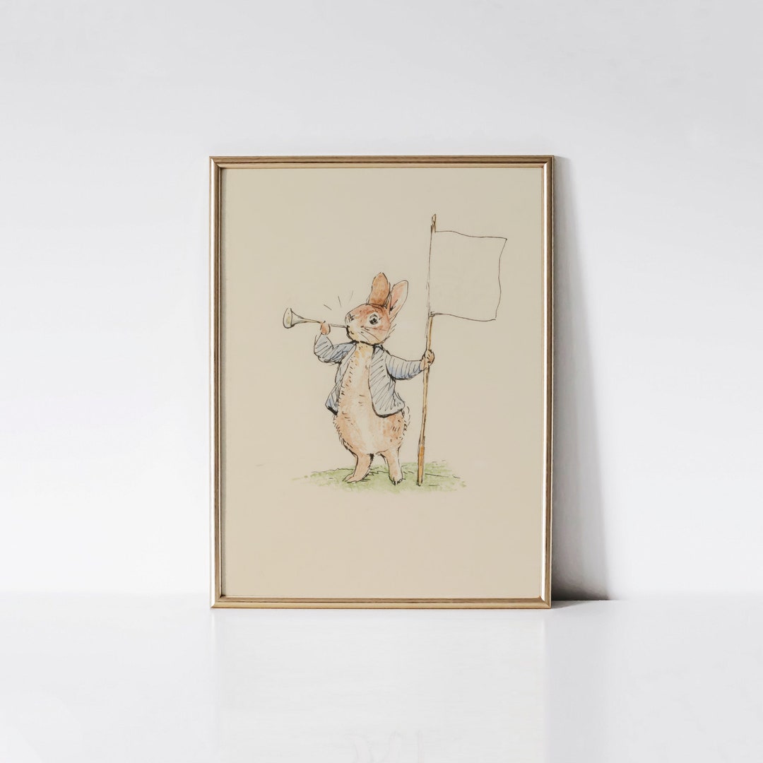 Peter Rabbit, Beatrix Potter Print, Bunny Painting, Vintage Nursery ...