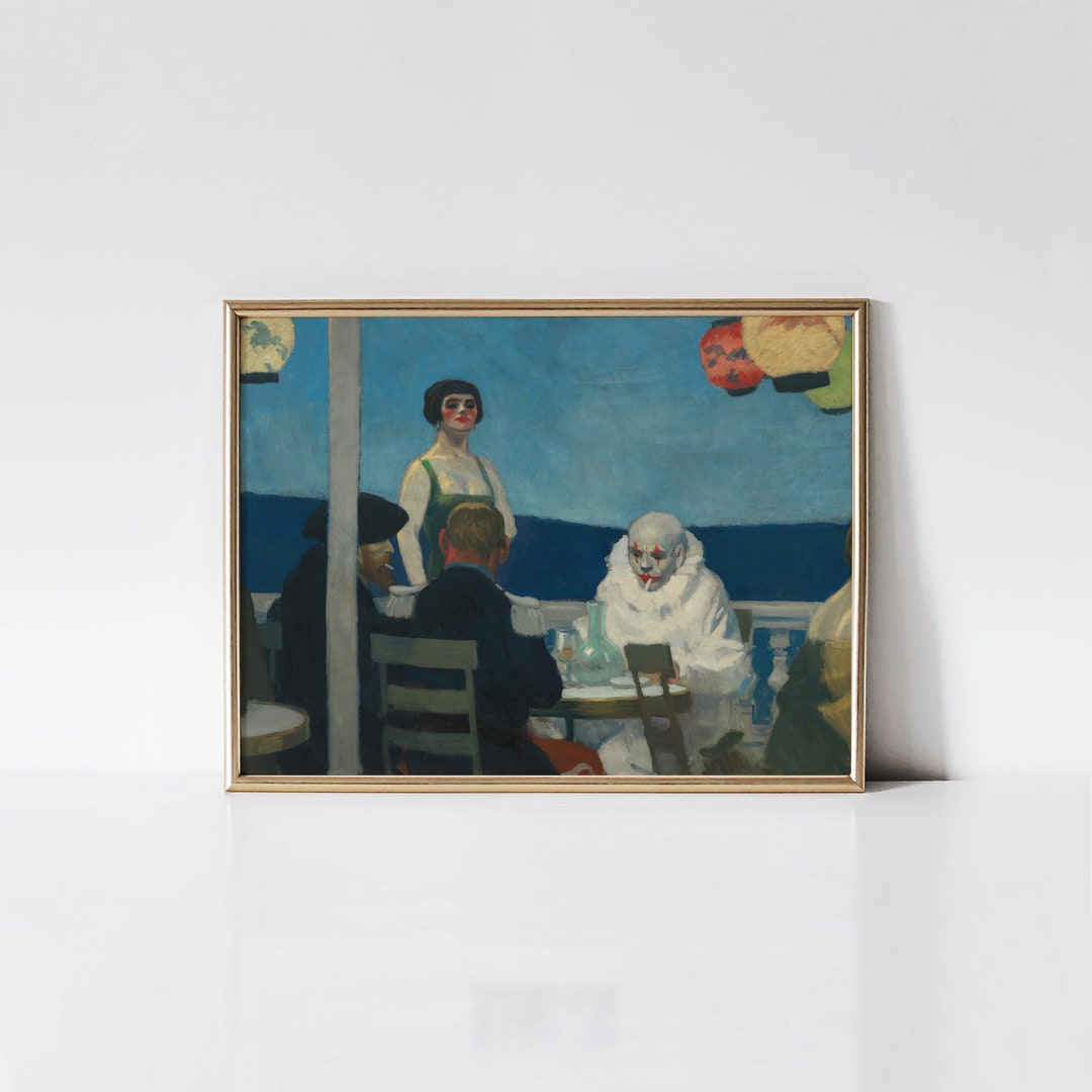Soir Bleu Edward Hopper Print Clown at Cafe Painting - Etsy