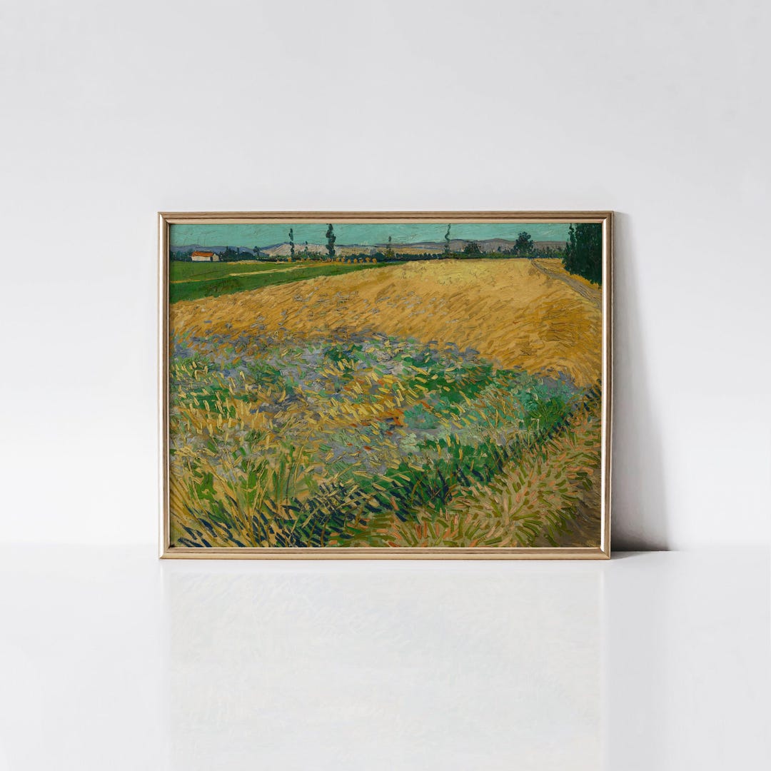 Wheatfield 1888 Vincent Van Gogh Print, Vintage Farm Landscape Painting ...