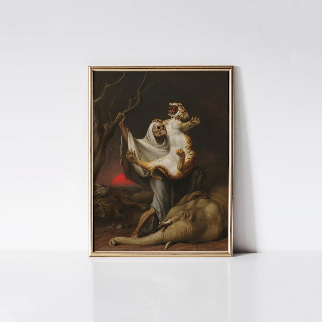 The Power of Death, Macabre Oil Painting Print, Gothic Wall Art ...