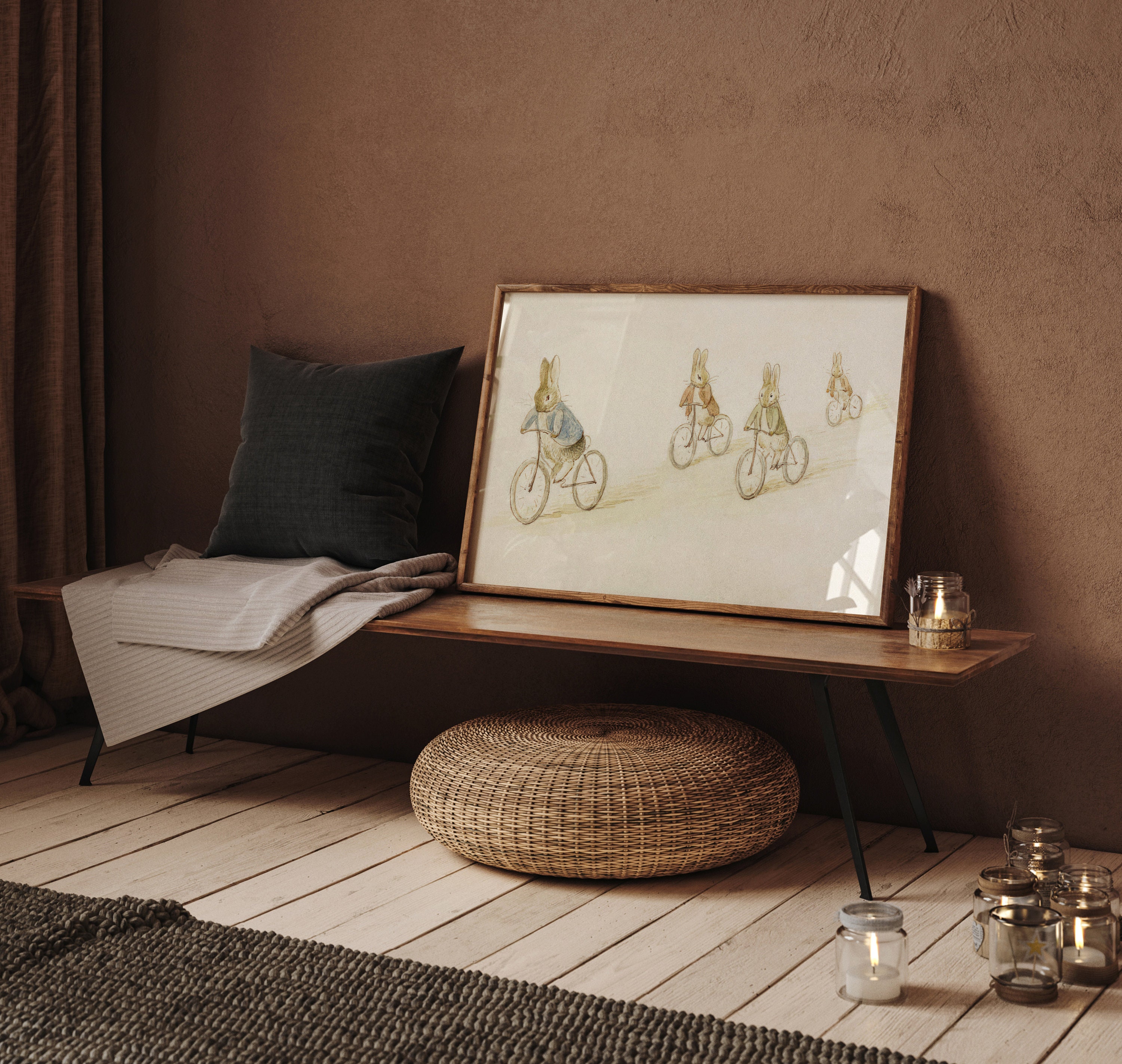 Peter Rabbit, Benjamin Bunny and Friends on Bicycles, Vintage Bunny ...