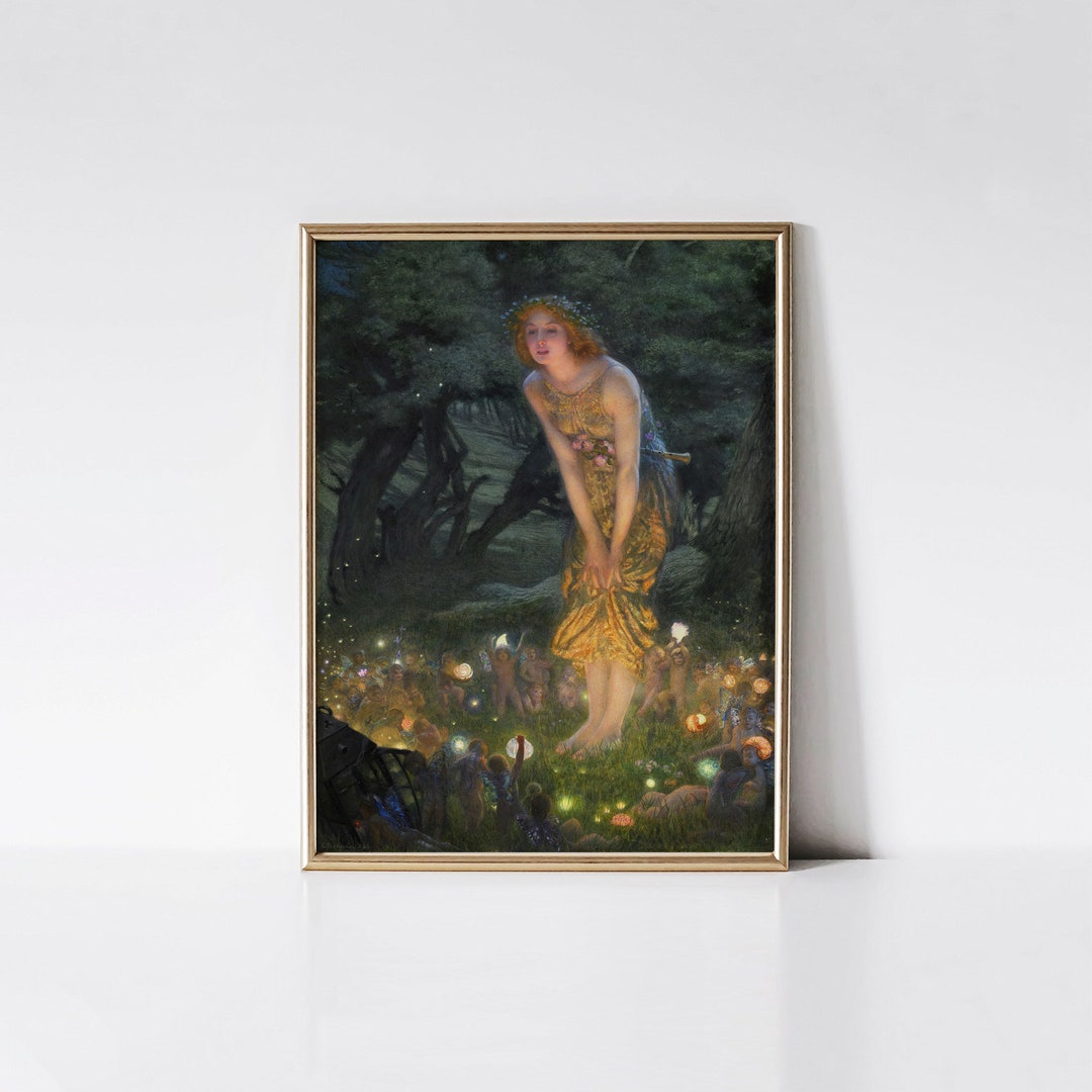 Midsummer Eve, Midsommar Art, Scandinavian Folk Art Print, Magical ...