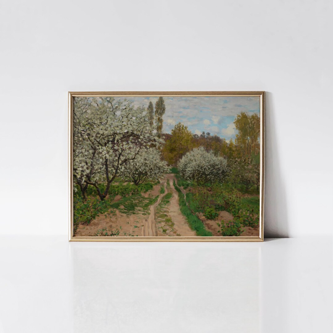 Claude Monet Apple Trees in Blossom 1872 Print, Classic Landscape ...