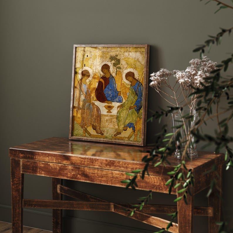 The Holy Trinity, the Hospitality of Abraham, Greek Orthodox Icon of ...