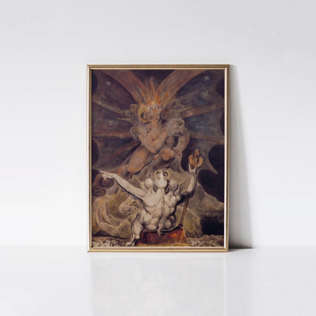 The Number of the Beast is 666 1805 William Blake Print, Biblical Beast ...