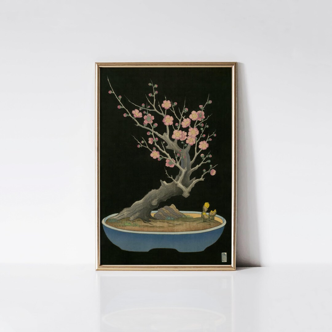 Japanese Dwarf Plum Tree 1928 by Lilian Miller Print, Vintage Home ...