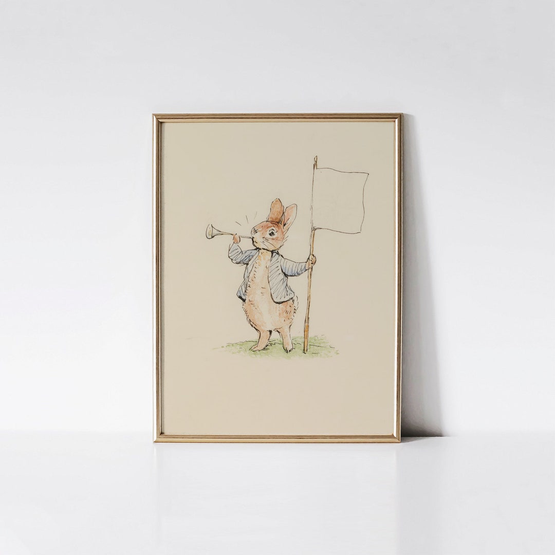 Peter Rabbit, Beatrix Potter Print, Bunny Painting, Vintage Nursery ...
