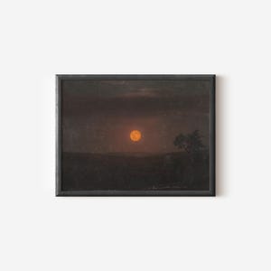 Moonlight, Celestial Décor, Vintage Moon Painting Print, Bedroom Wall ...