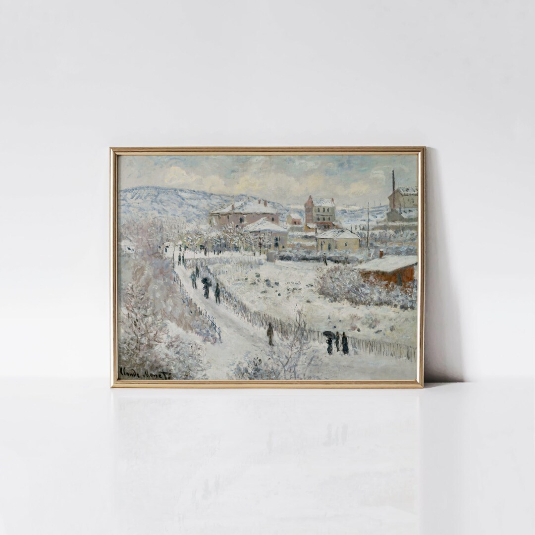 Claude Monet Snow Effect at Argenteuil 1875 Print, Vintage Wall Art ...