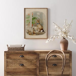 Rabbits Sitting in Window, Beatrix Potter Flopsy Bunnies Art Print ...