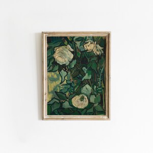 Roses, Vincent Van Gogh Print, Still Life Painting, White Roses Wall ...