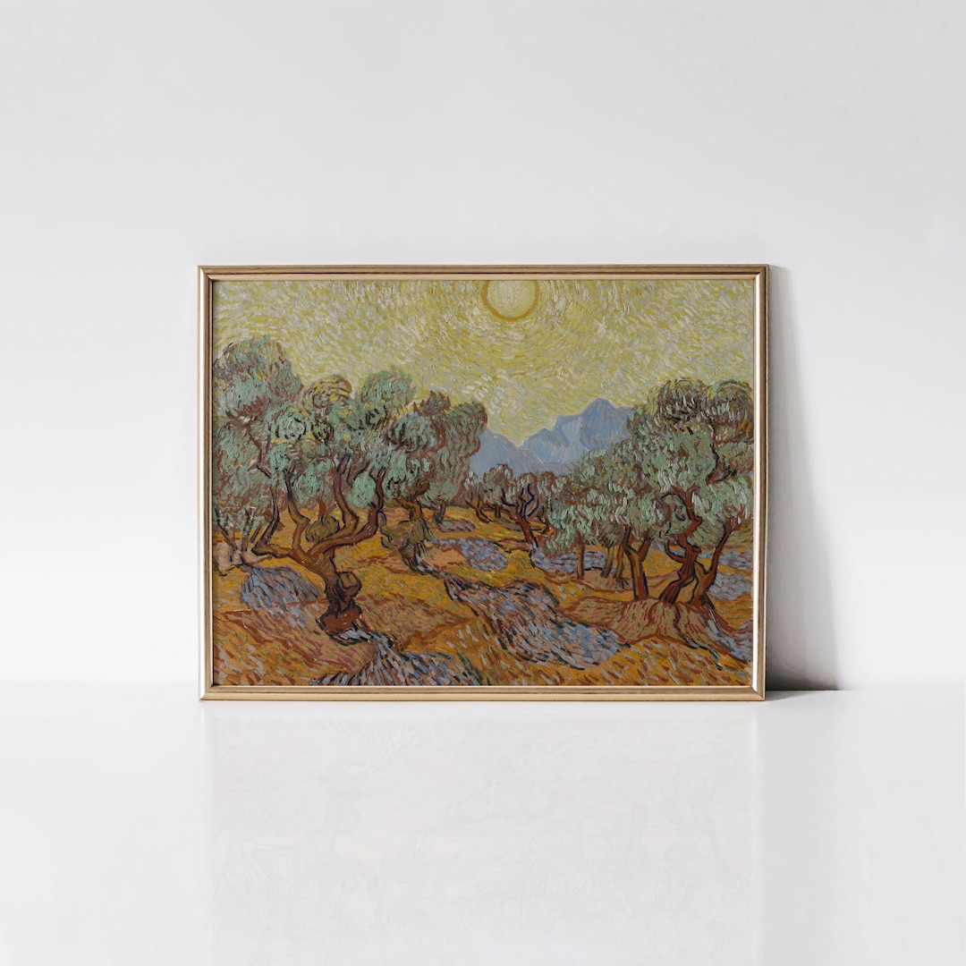 Olive Trees 1889 Vincent Van Gogh Print, Sunny Mediterranean Landscape ...