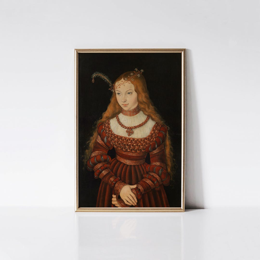 Lucas Cranach the Elder - Portrait of Princess Sibylle of Cleve (1526) Print. - Etsy