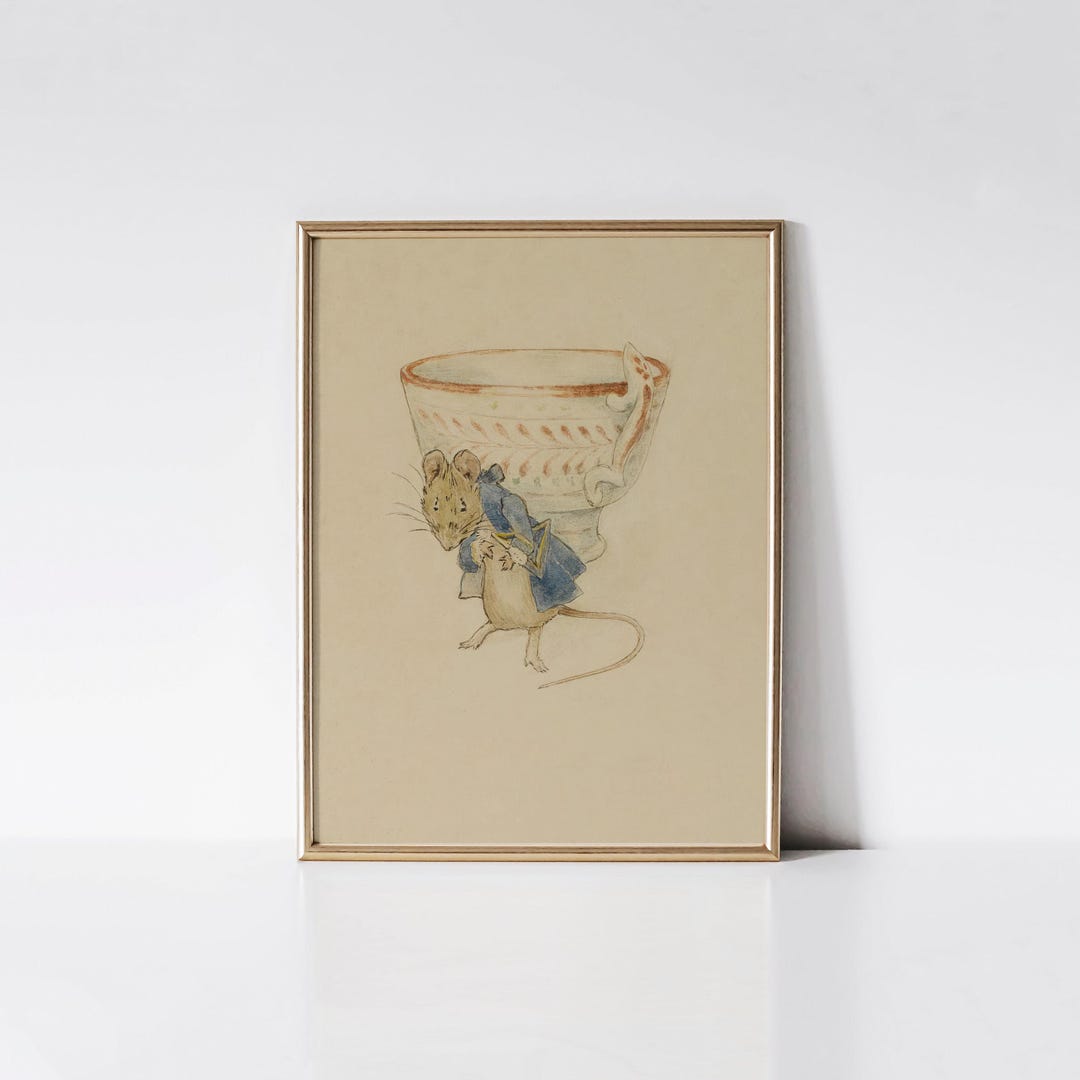 Gentleman Mouse Bowing, Vintage Nursery Art Print, Beatrix Potter ...