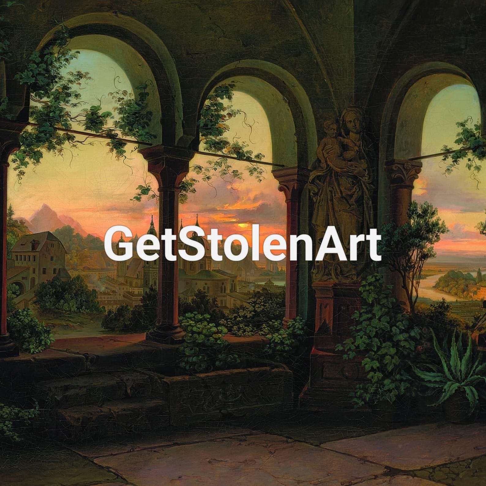 View of Salzburg From a Romanesque Loggia 1850 Georg Pezolt Print ...