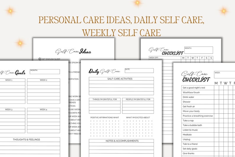 Personal Care Tracker Kit Personal Care Checklist Personal Care ...