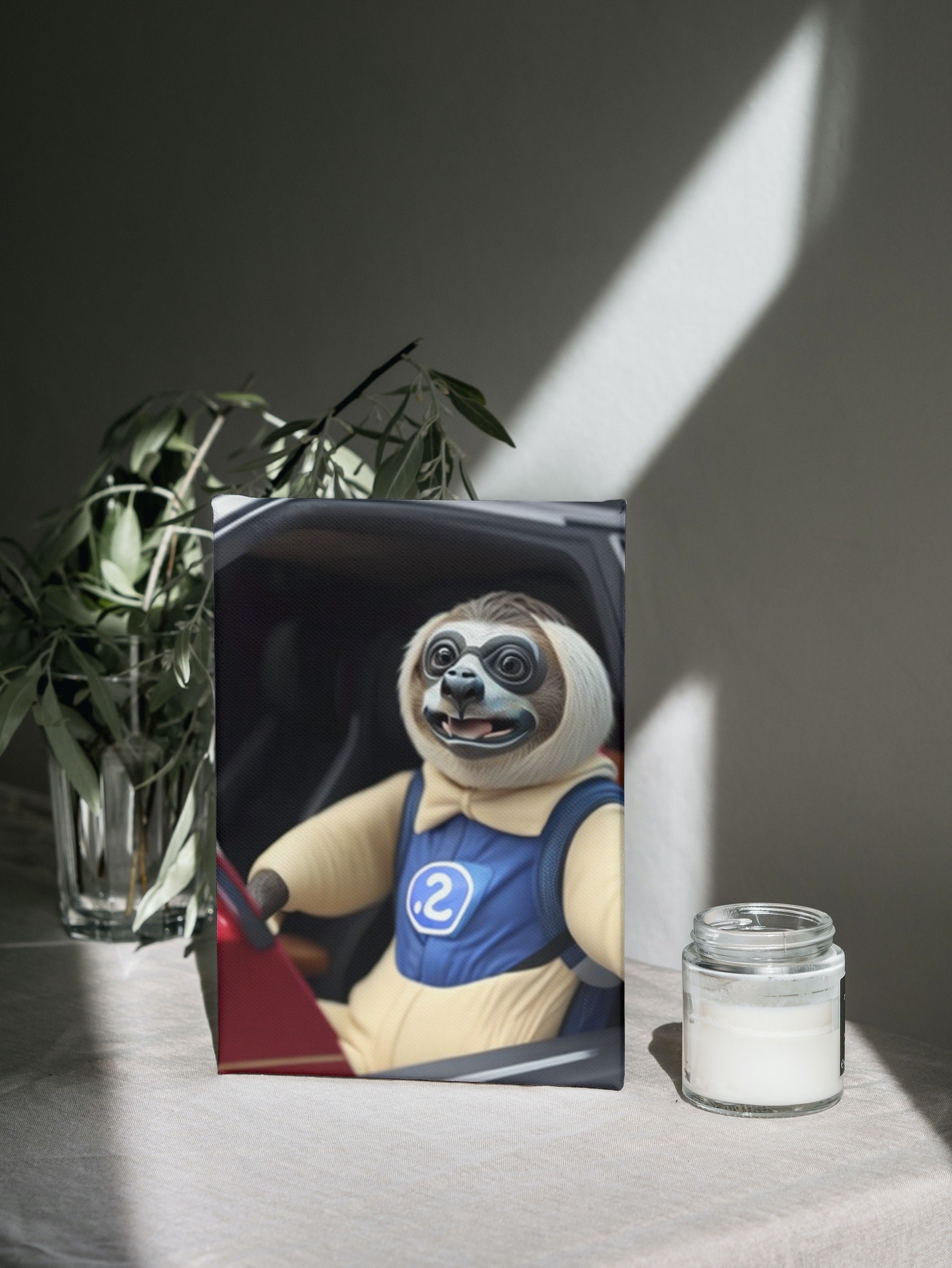 Sloth Race Car Driver Digital Art Print, Funny Animal Art, Slow and ...