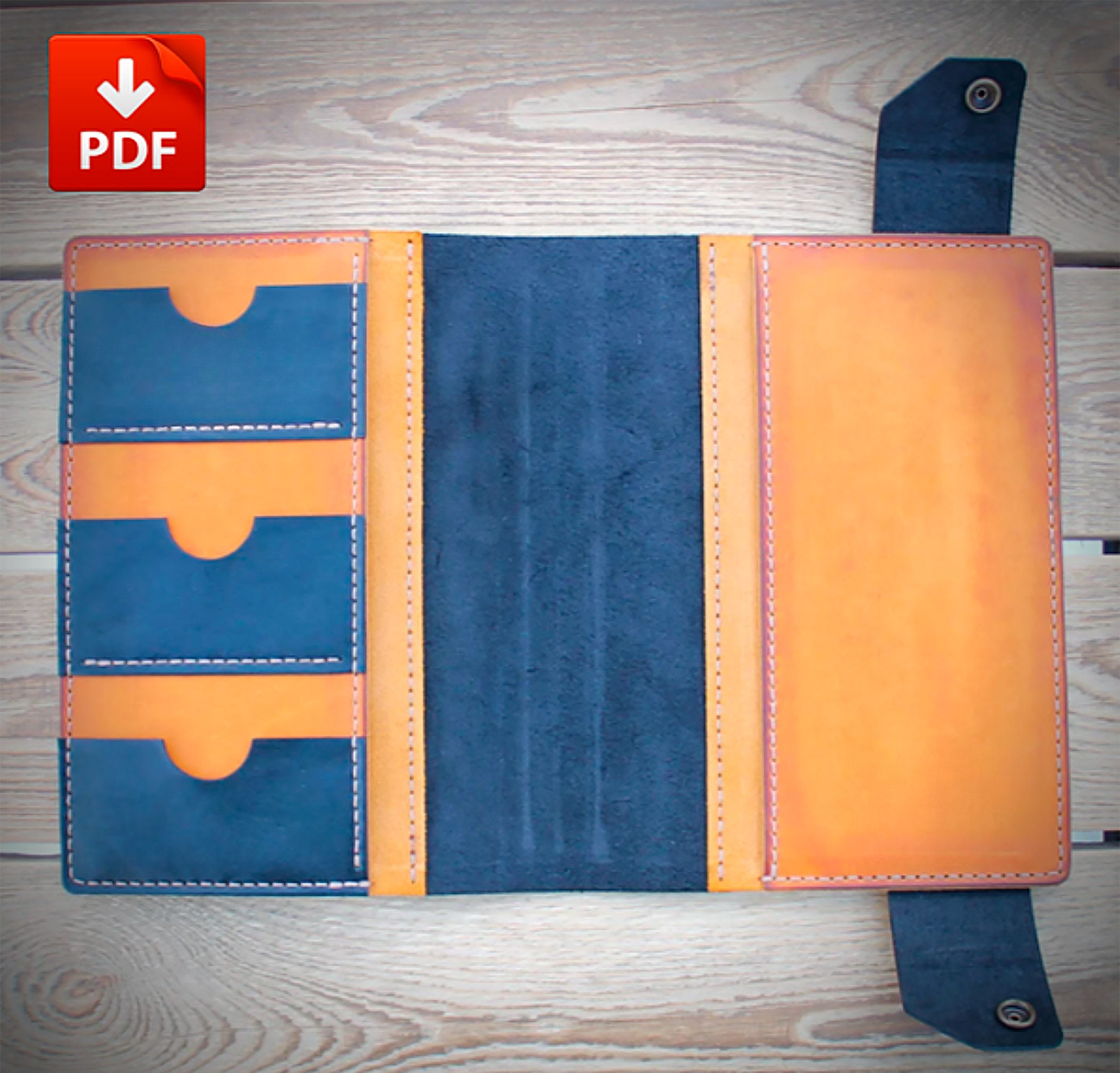 Leather Book Cover PDF Pattern Two Size - Etsy