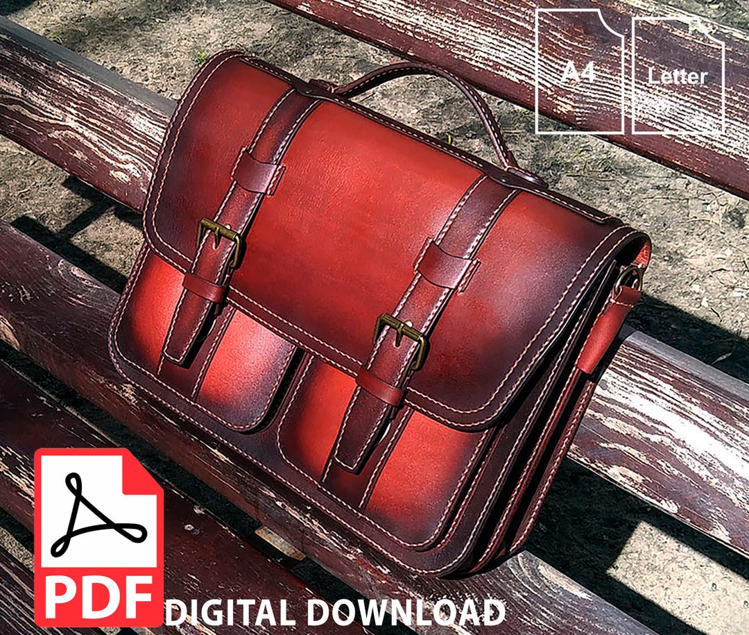 Briefcase Bag Pattern, Leather Bag Pattern, Leather Laptop Bag Pattern ...