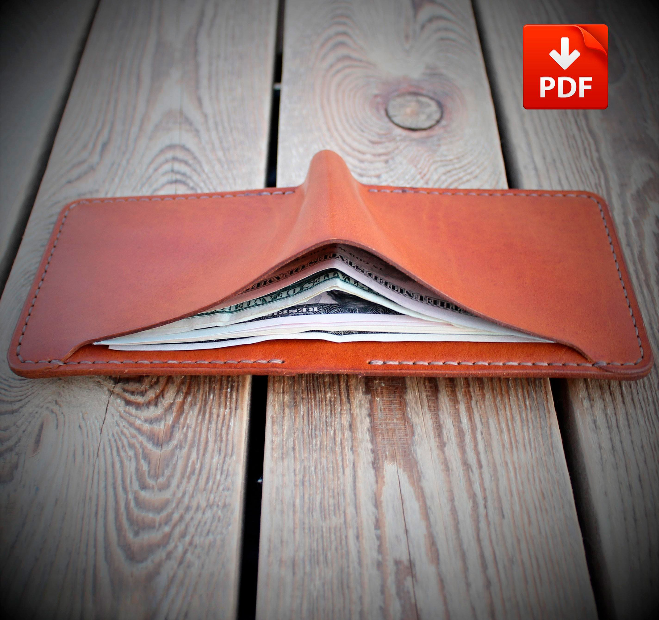 Pattern Leather Bifold Wallet, Wallet PDF - Etsy