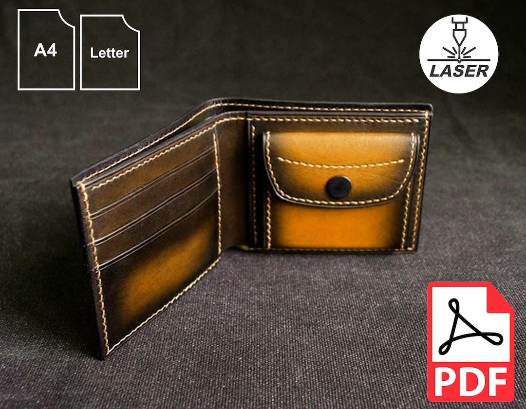 Wallet Leather PDF Laser Pattern SVG - Etsy