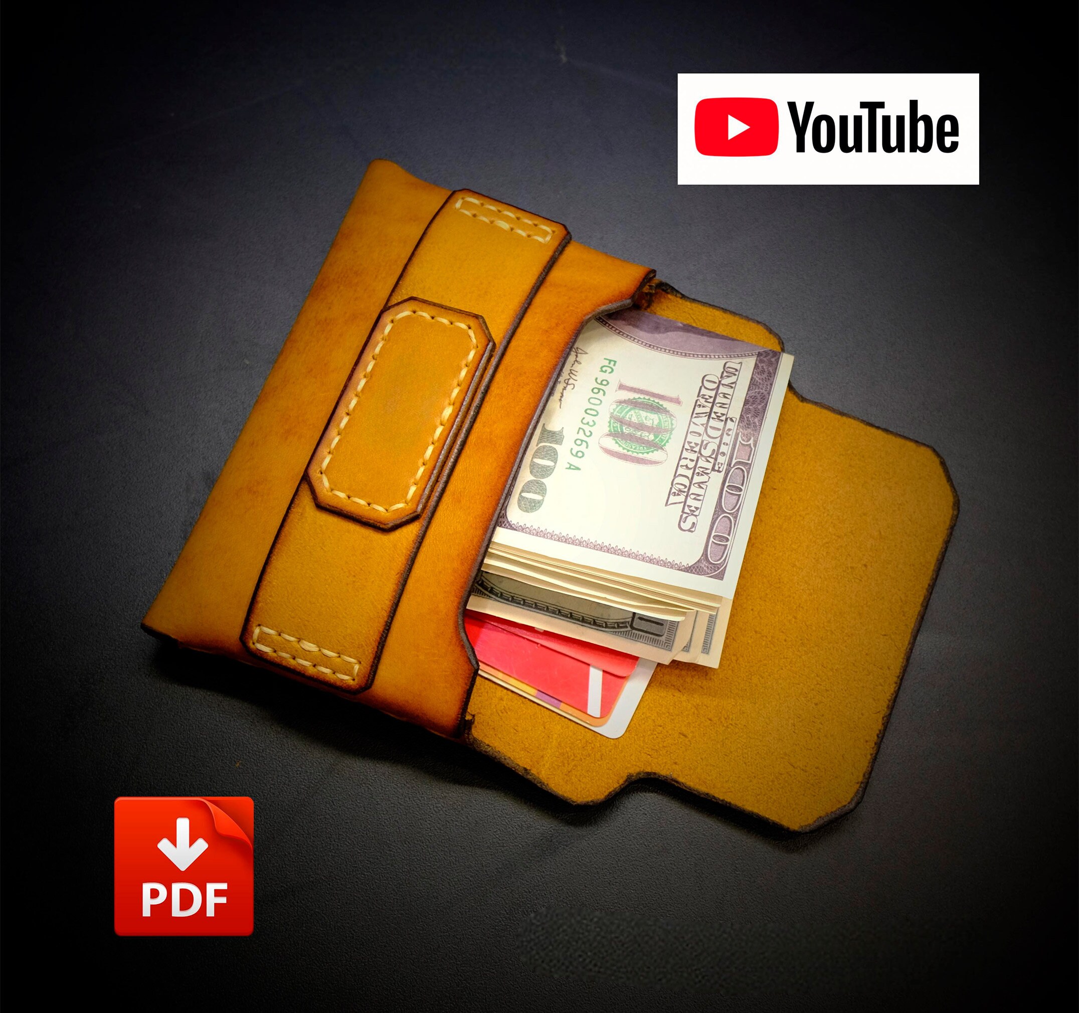 ID Card Wallet Pattern PDF, Mini Wallet Leather Pattern - Etsy