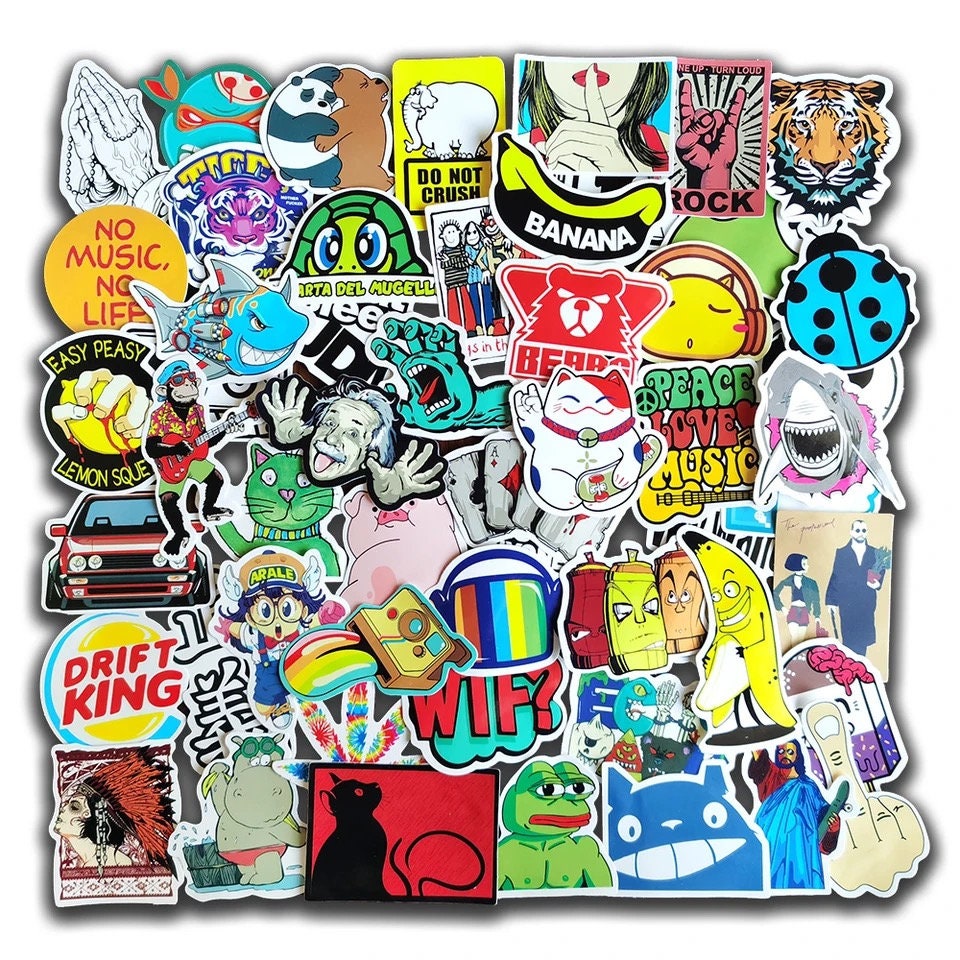 Cool Random Classic Stickers 50 Piece - Etsy