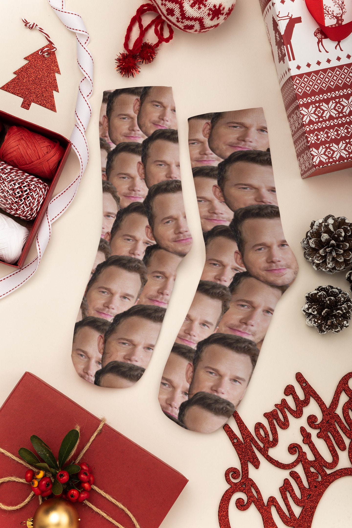 Chris Pratt Faces Funny Socks Sublimation Socks, Best Meme Socks Gift ...