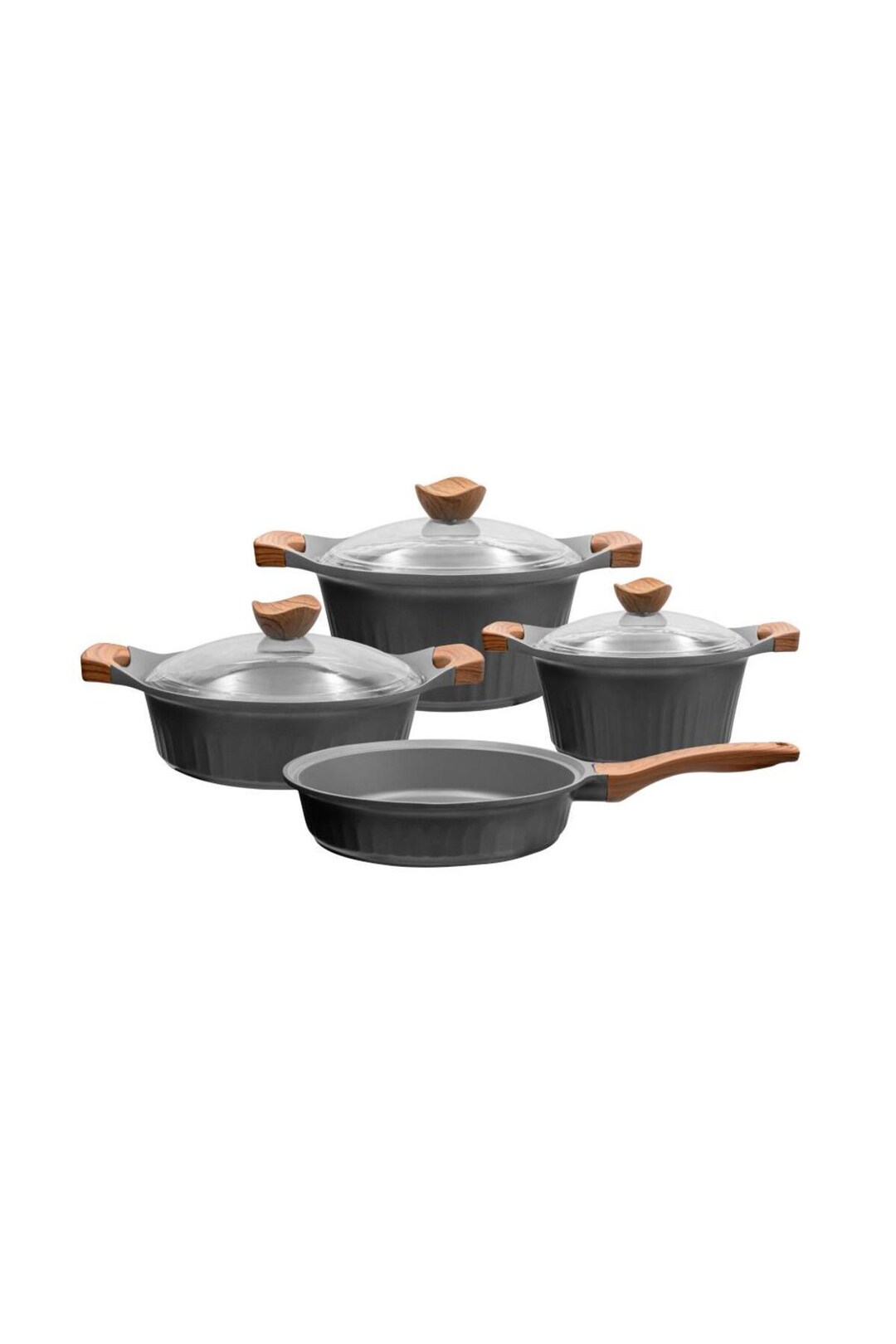 Lincoln 7 Piece Black Matte Granite Cookware Set - Etsy