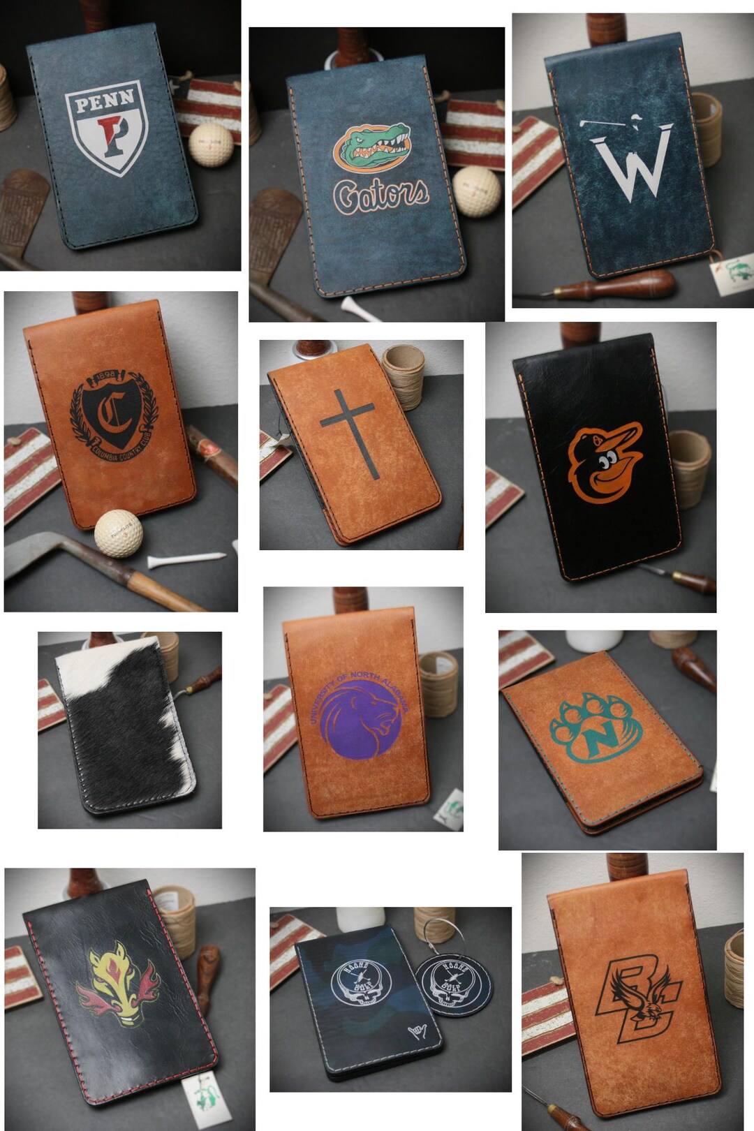 Custom Leather Scorecard Yardage Book With Custom Laser Engraving ...