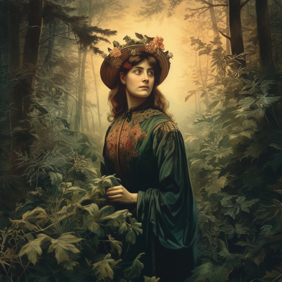 Poster Fantasy Art Hexe im Wald - Etsy.de