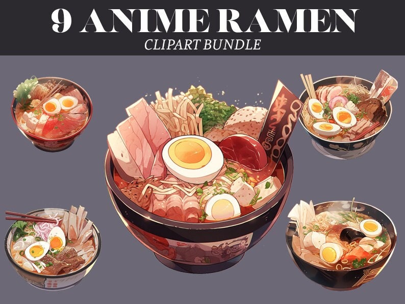 Anime Style Ramen Clipart Bundle - Digital Download, Food Clipart ...