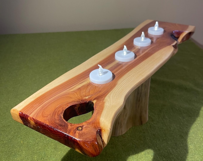 Two-sided Live Edge Cedar Candle Tray | Handcrafted Rustic Candle ...