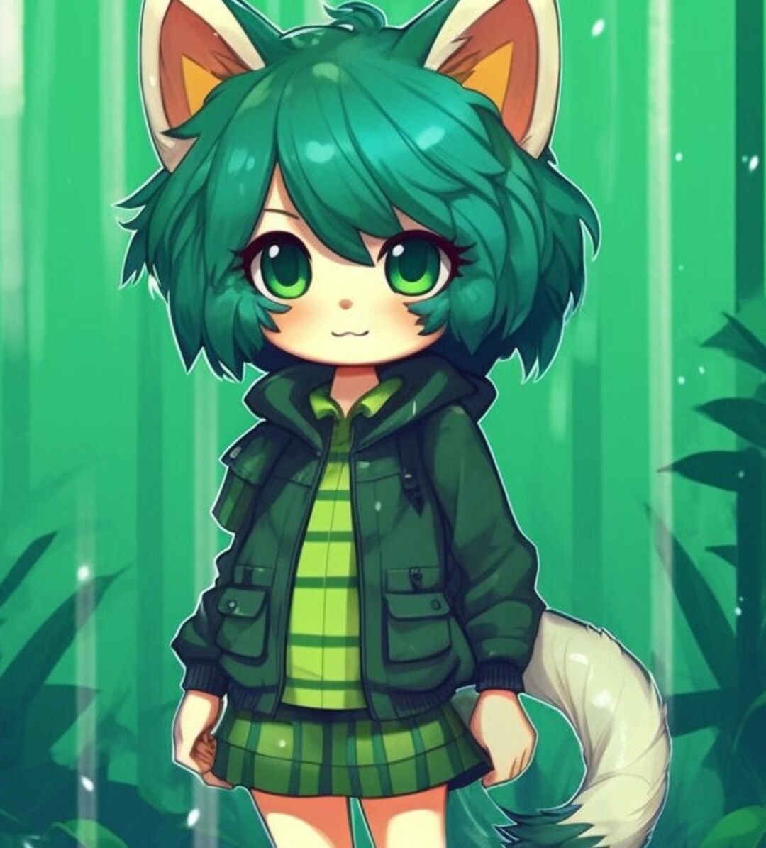 Furry Fursona Adobtable Green Cat #9 - 1 of 1 Collection - Etsy