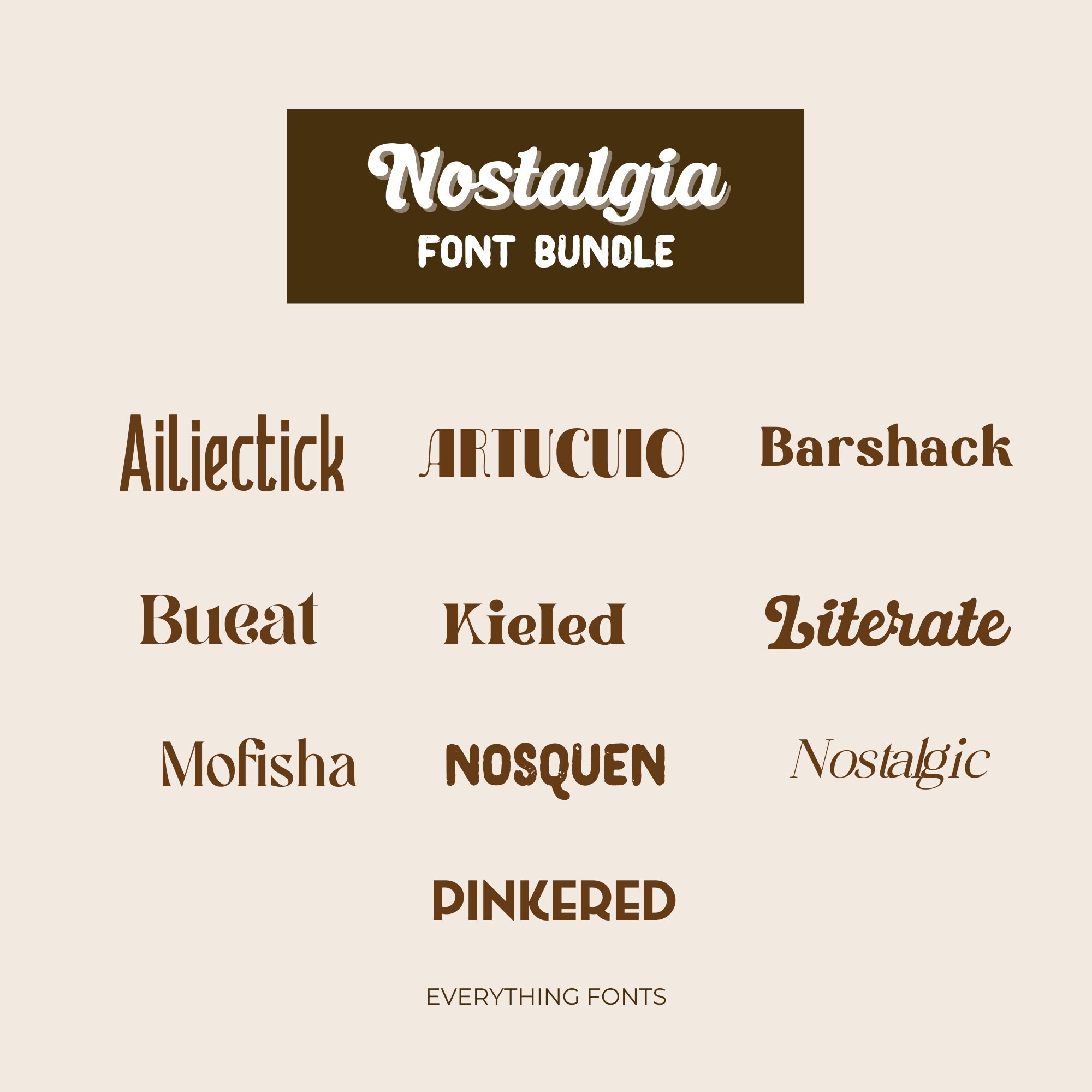 10 Nostalgia Fonts Bundle ,circuit Font Bundle, Farmhouse Fonts, Script ...