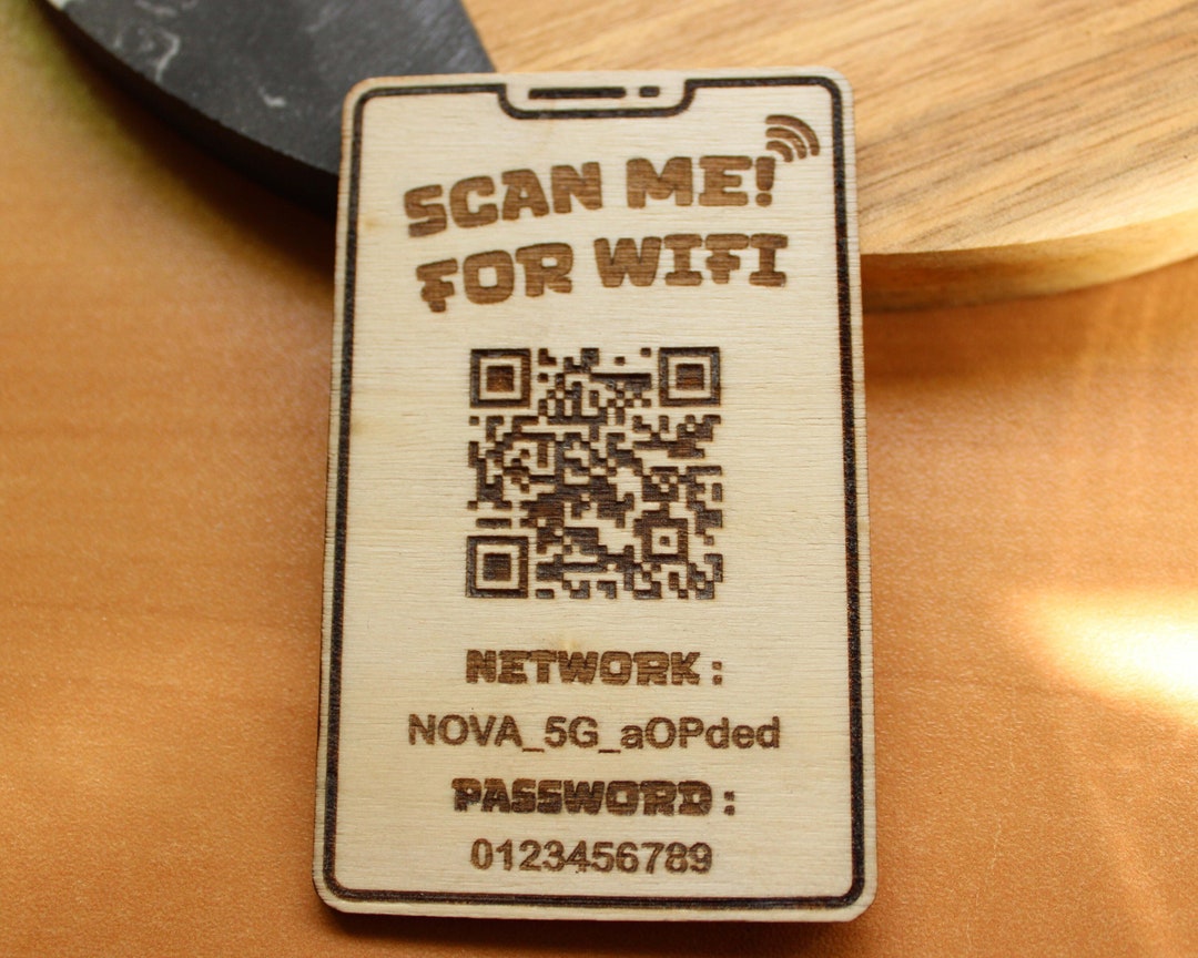 Custom Laser-cut Wood Wifi QR Code Sign: Easy Guest Access - Etsy