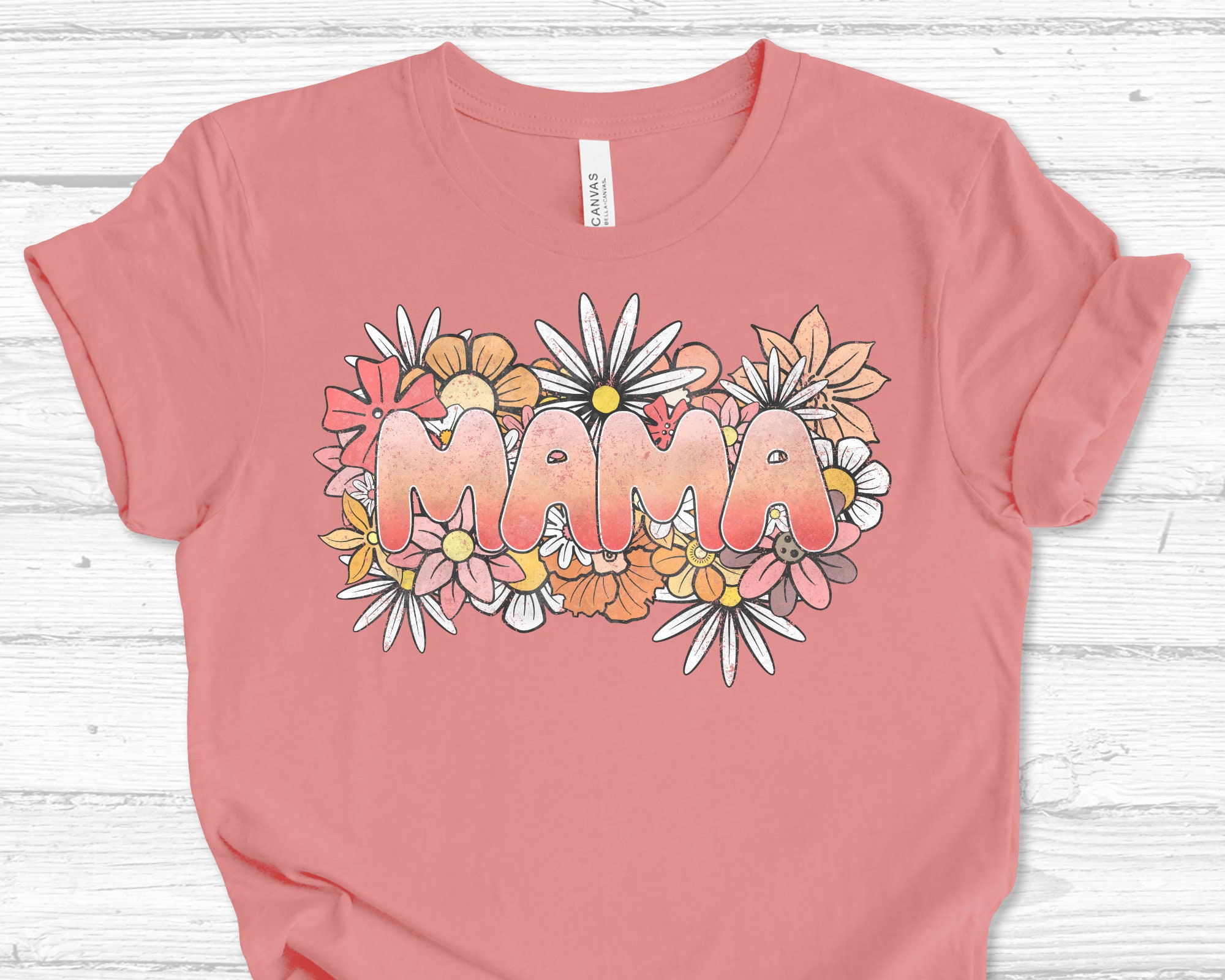 Mama Png Floral Retro Mama Png File, Floral Mama Png, Retro Mom Png ...